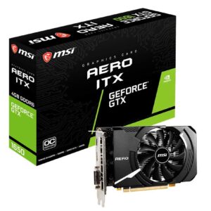 MSI Gaming GeForce GTX 1650 128-Bit HDMI/DP/DVI 4GB GDRR6 HDCP Support DirectX 12 VR Ready OC ITX Graphics Card (GTX 1650 D6 AERO ITX OC)