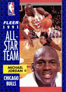 1991-92 fleer #211 michael jordan basketball card - fleer all-star team