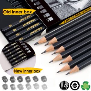 MISULOVE Professional Drawing Sketching Pencil Set - 12 Pieces Art Drawing Graphite Pencils(12B - 4H), Ideal for Drawing Art, Sketching, Shading, for Beginners & Pro Artists