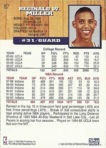 1993-94 NBA Hoops Series 1#87 Reggie Miller Indiana Pacers Official NBA Properties Basketball Trading Card