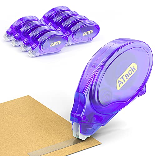 ATack Double Sided Tape Adhesive Runner Roller, 0.3-inch by 360-Inch, 8-Pack, Permanent Double-Sided Adhesive Tape Dispenser for Scrapbooking, Card Making and Crafts | Acid-Free and Archival-Safe