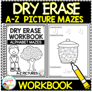 dry erase workbook: a-z picture mazes