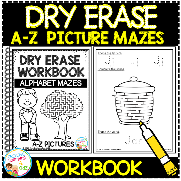 Dry Erase Workbook: A-Z Picture Mazes