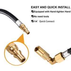 Eazy2hD 7FT RV Quick Connect Propane Hose with Propane Elbow Adapter Fitting RV Quick-Connect Kit, Low Pressure Propane Extension Hose for Blackstone 17"/22" Griddle