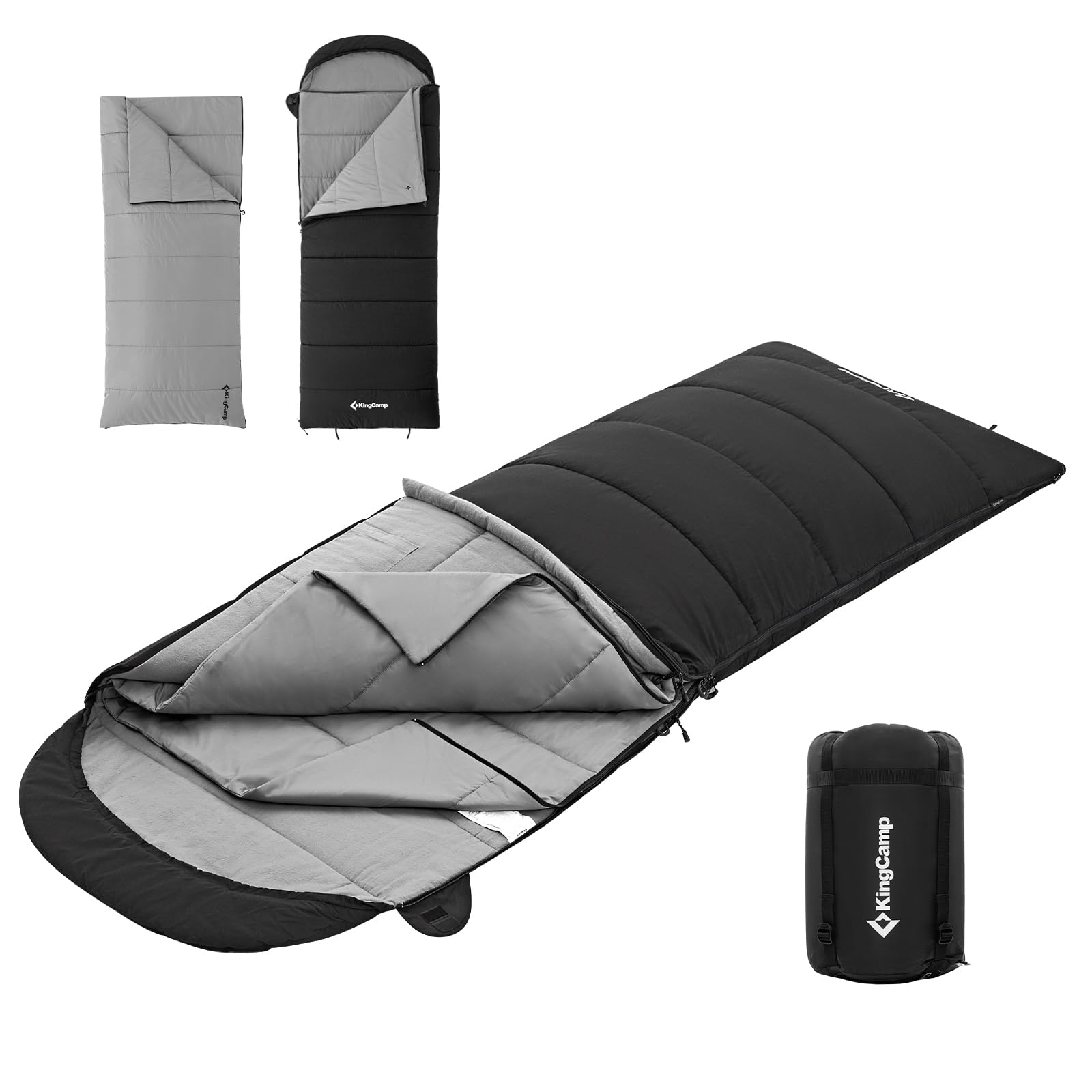 KingCamp Sleeping Bags for Adults Ultralight Backpacking Sleeping Bag for Hiking Cold Weather 40 Degree Sleeping Bag for Big and Tall Adults Lightweight Compact Camping Gear Equipment