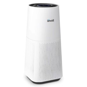 levoit air purifiers for home large room with main filter for allergies, cleaner for pets, smoke mold, pollen, dust, quiet odor eliminators for bedroom, smart sensor, auto mode, lv-h134, white