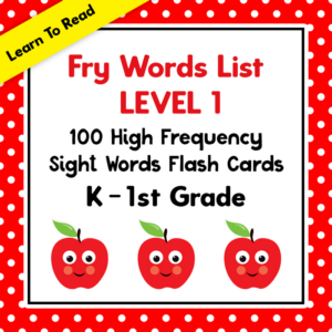 fry word list flash cards 100 high frequency sight words beginner readers - level 1 for kindergarten - 1st grade