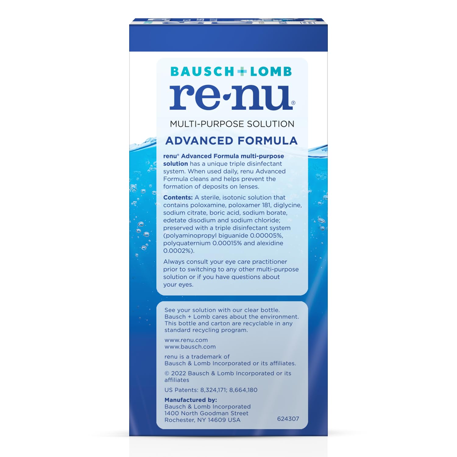 Renu Contact Lens Solution Multipurpose Disinfectant, Advanced Formula Lens Cleaner, Cleans & Moisturizes Soft & Silicon Hydrogel Lenses, Multi-Pack 16 Fl Oz (Pack of 2) + 2 Fl Oz Travel Size