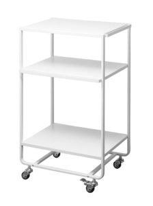 yamazaki home 3-tier storage utility kitchen/bathroom | steel | rolling carts, one size, white