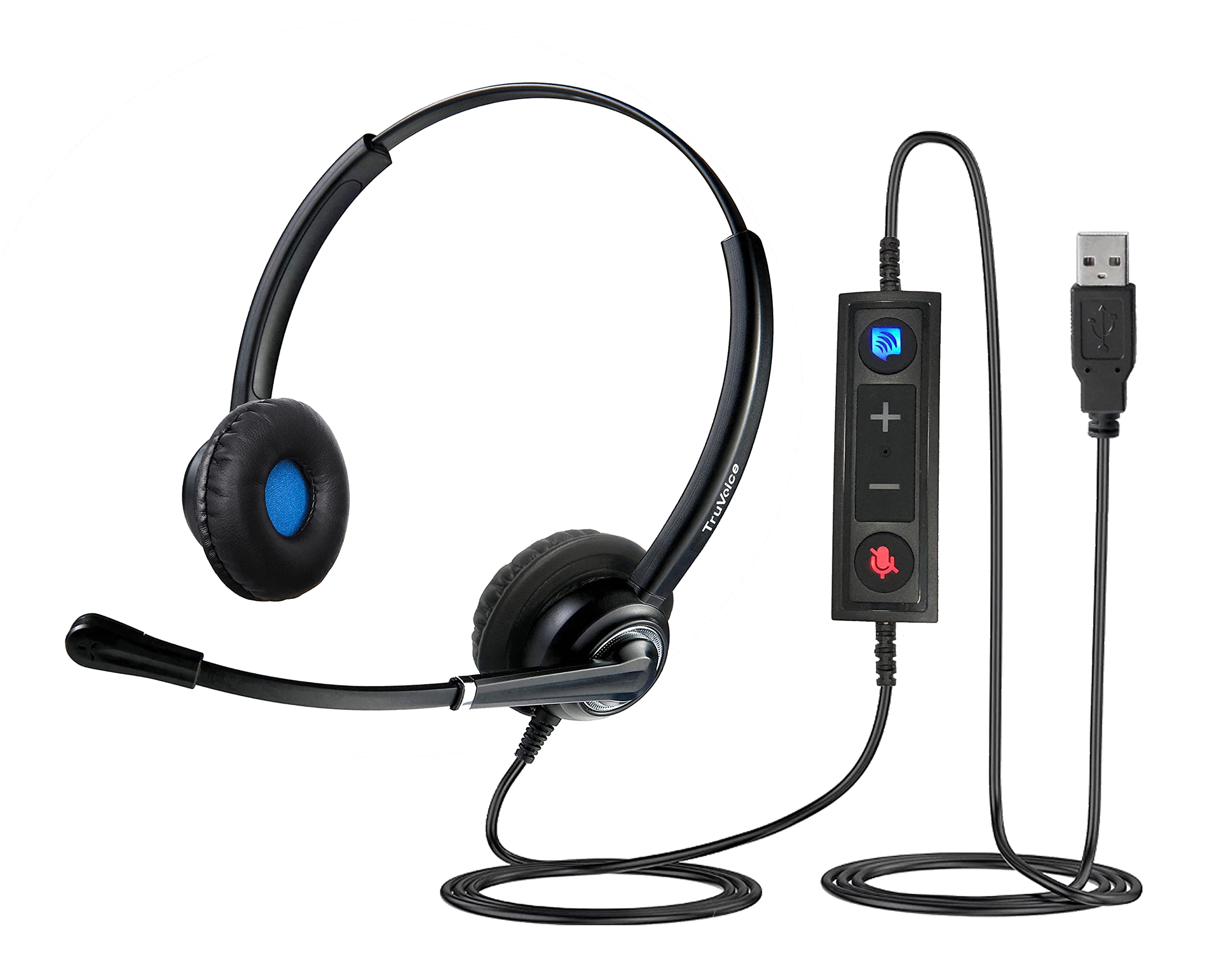 VoicePro 20 Professional Home Office and Call Center USB Headset with Noise Canceling Microphone, HD Speakers and in Line Call Controls with Mute, Compatible with All UC Voice Platforms.