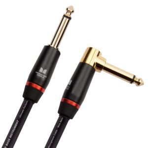 monster prolink monster bass instrument cable - 12 ft - right angle to straight