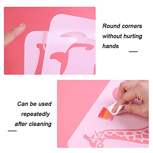 MOCOHANA ®9Pcs Reusable Plastic Hollow Painting Silhouette Stencil Set DIY Drawing Template Graffiti Stencils (Love)