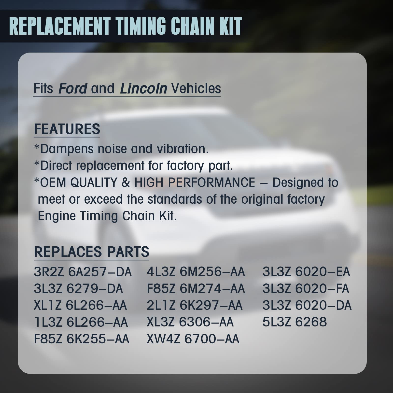 Mango S Engine Timing Chain Kit Cam Phaser Camshaft Drive Phaser Repair Kit 3R2Z-6A257-DA For 2004 2013 5.4L 3V 24 Valve Triton Ford Expedition, F-150, F-250, F-350 Super Duty, Lincoln Mark Navigator