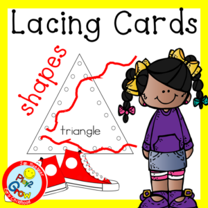 prewriting lacing shapes cards