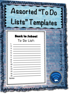 to do list template variety pack