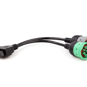 OBD to Type 2 Green9p J1939 and 6p J1708 Split Y Cable for Diesel Truck Diagnostics