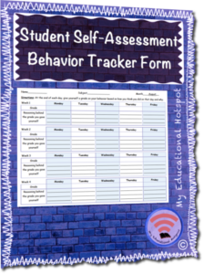 student self assessment behavior tracker year long template