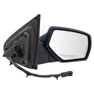 trq mra06848 right passenger side door mirror with signal heat memory puddle light power folding compatible with 2014-2018 chevrolet silverado 1500 2015-2018 silverado 2500 hd silverado 3500 hd sierra