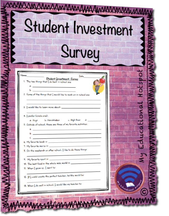 Student Investment Survey Template