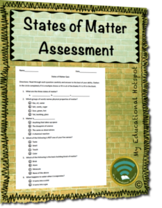 states of matter multiple choice assessment