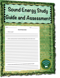 sound energy study guide and assessment bundle