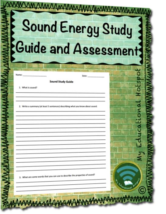 Sound Energy Study Guide and Assessment Bundle