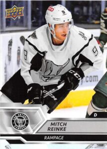 2019-20 upper deck ahl #75 mitch reinke rc rookie san antonio rampage hockey trading card