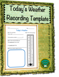 recording today's weather graphic organizer template