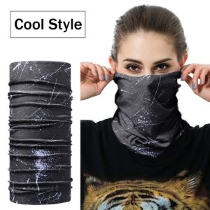 Unisex Seamless Bandana for Rave Face Mask Dust Wind Sun Protection Tube Mask Headwear Bandana for Women Men Festival Party Motorcycle Riding Fishing Outdoor Black