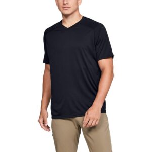 under armour tac tech v neck short sleeve t-shirt, black/black, small