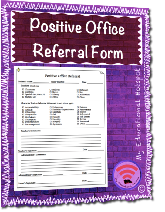 Positive Office Referral Template