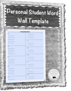 personal student word wall template