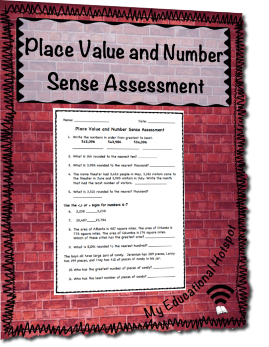 Place Value and Number Sense Assessment