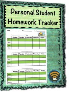 personal student missed homework tracker