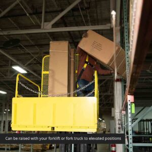 Titan Attachments 54-in Wide Mobile Easy Loading Work Platform for Fork Trucks and Forklifts