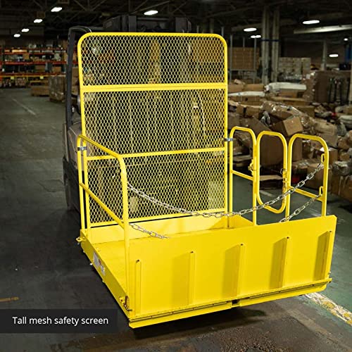 Titan Attachments 54-in Wide Mobile Easy Loading Work Platform for Fork Trucks and Forklifts