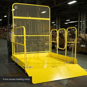 Titan Attachments 54-in Wide Mobile Easy Loading Work Platform for Fork Trucks and Forklifts