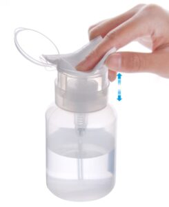 biutee cleaner bottle clear bottle 1 pcs push down empty lockable pump dispenser bottle for nail polish and makeup remover 200ml (1 pcs)