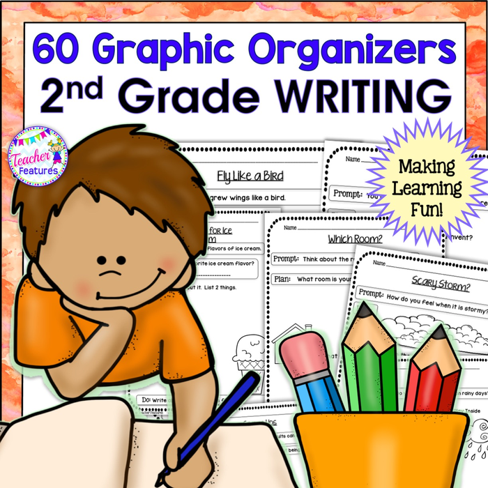 Distance Learning 2nd Grade All Year Writing Prompts plus BoomCards Bonus