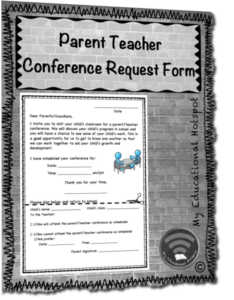 parent teacher conference request form template