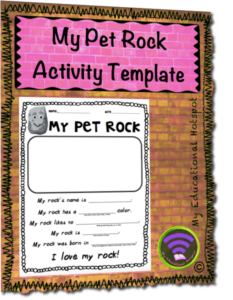 my pet rock activity template