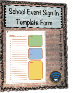 multipurpose school event sign in sheet template form