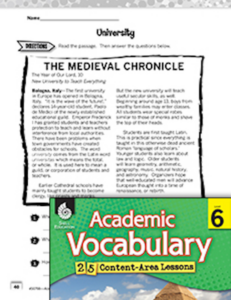 academic vocabulary: reading informational texts