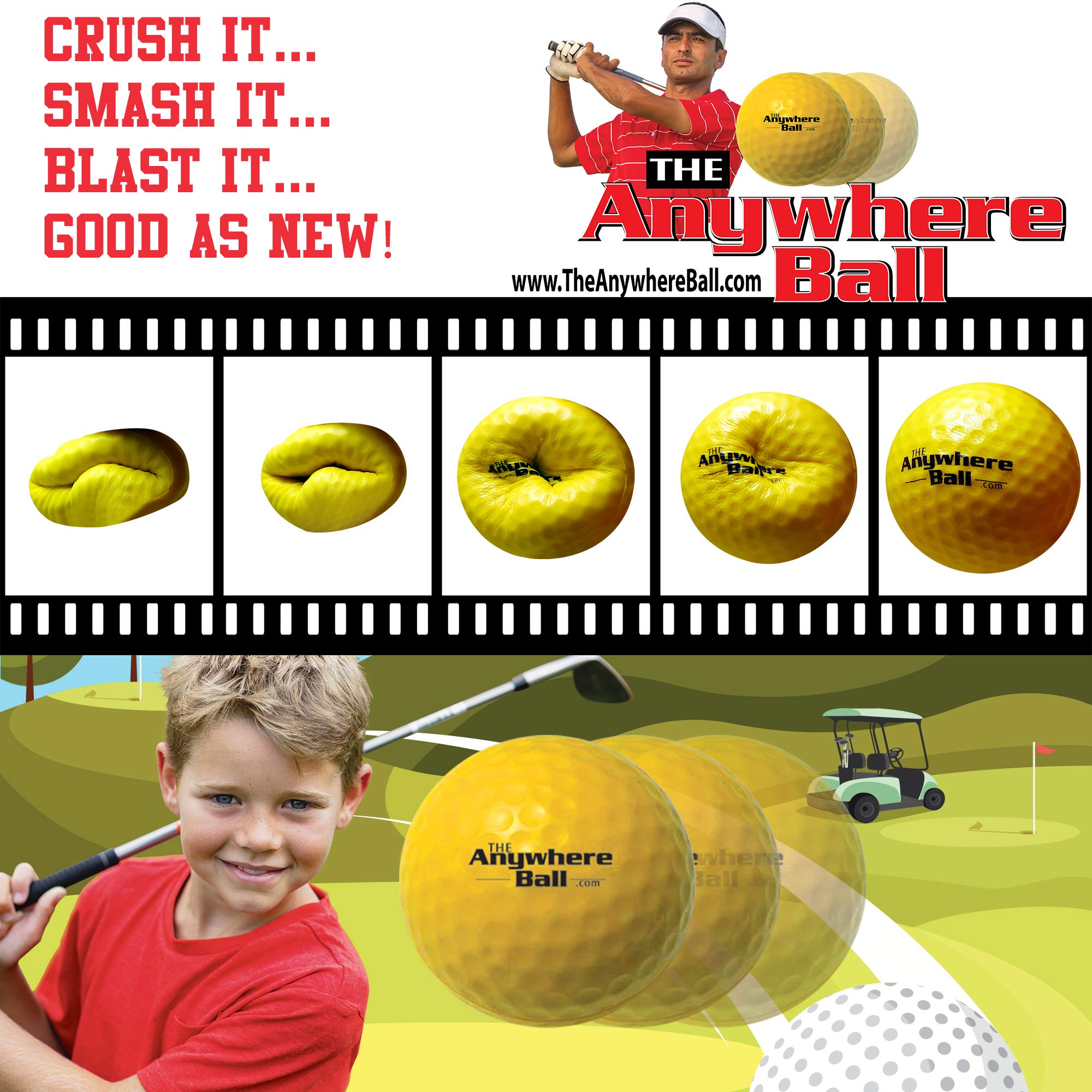 Nature Bound The Anywhere Ball for Golf, Yellow, 12 Pack in Mesh Bag, Designed for Skills Practice and Driving Skills