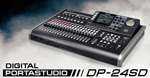 Tascam DP-24SD 24-Track Digital Portastudio Multi-Track Audio Recorder with Pro Headphone and Pair of EMB XLR Cables and Gravity Magnet Phone Holder Bundle