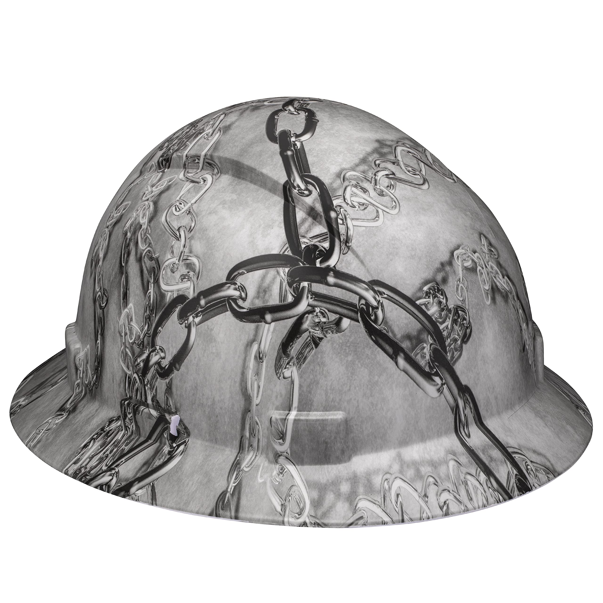 Acerpal Full Brim Non-Vented Chain Art Design Matte Finish OSHA Hard Hat with 6 Point Suspension