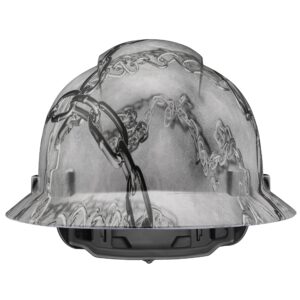 Acerpal Full Brim Non-Vented Chain Art Design Matte Finish OSHA Hard Hat with 6 Point Suspension