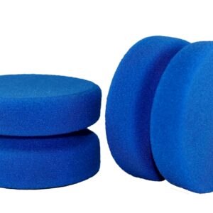 Qualrite 2 Pack Paint Sponge Applicator Complete with Mesh Hang Dry Storage Bag, Blue Circular 3 Inch