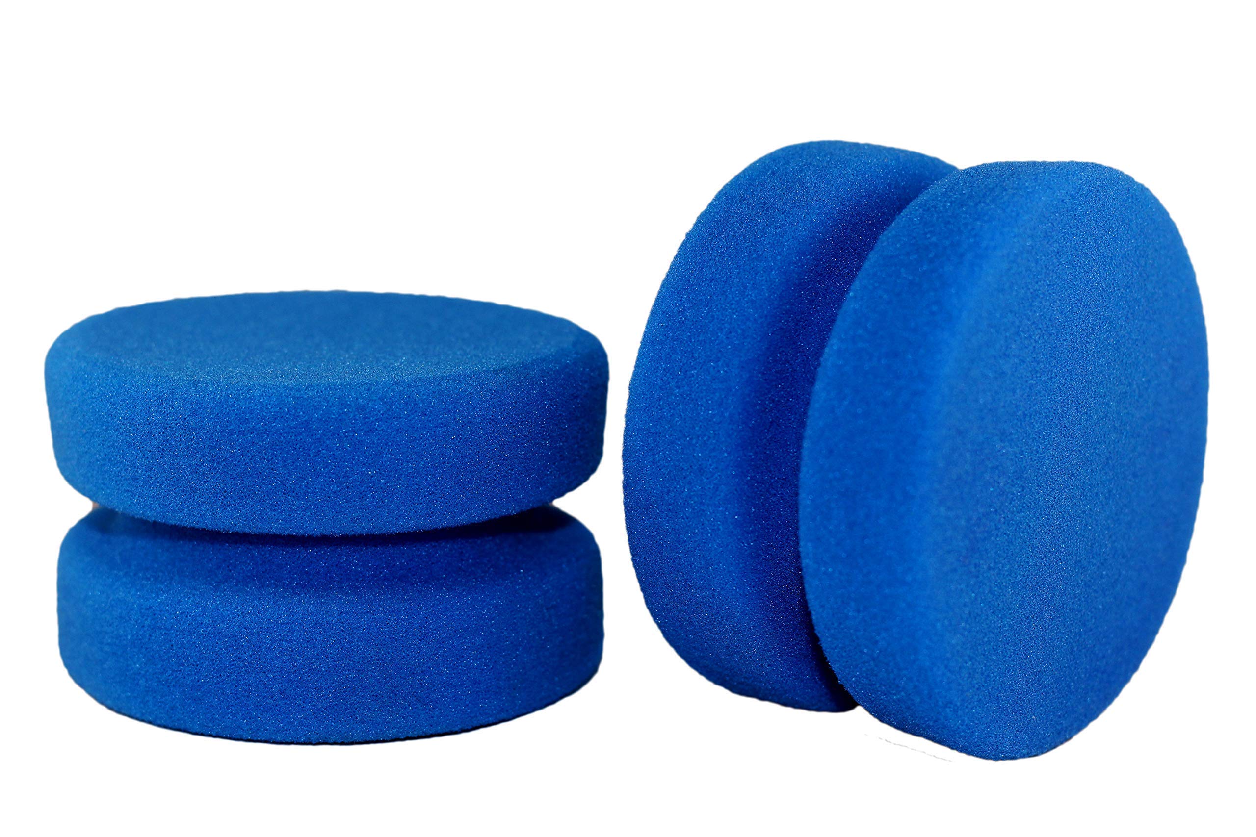 Qualrite 2 Pack Paint Sponge Applicator Complete with Mesh Hang Dry Storage Bag, Blue Circular 3 Inch