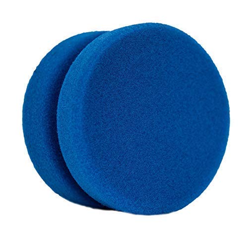 Qualrite 2 Pack Paint Sponge Applicator Complete with Mesh Hang Dry Storage Bag, Blue Circular 3 Inch